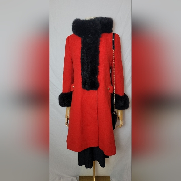 Lilli Anne | Jackets & Coats | Vintage Lilli Ann 6s Red Wool Coat Black ...